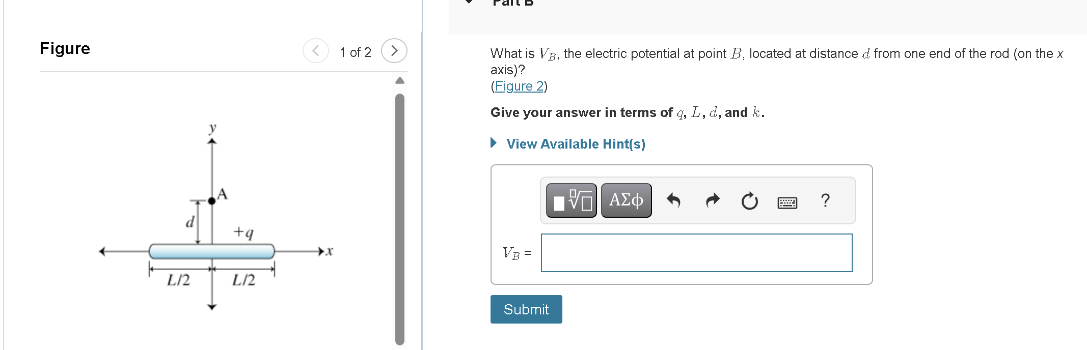 Solved A finite rod of length L has total charge q, | Chegg.com