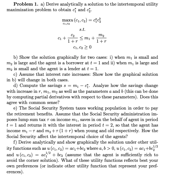 Solved Problem 1. a) Derive analytically a solution to the | Chegg.com