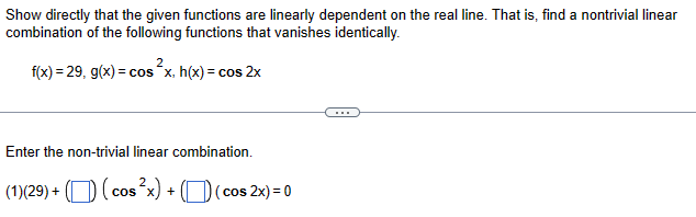 Solved Show directly that the given functions are linearly | Chegg.com