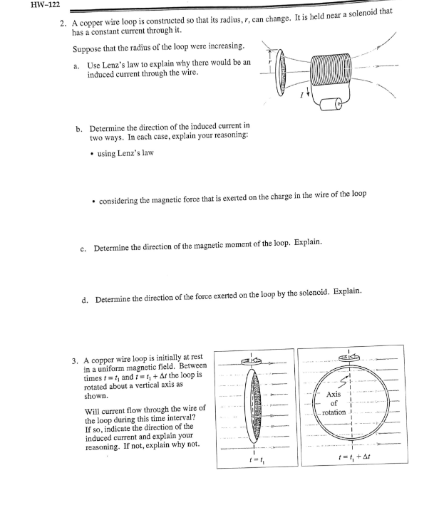 Solved 2. A copper wire loop is constructed so that its | Chegg.com