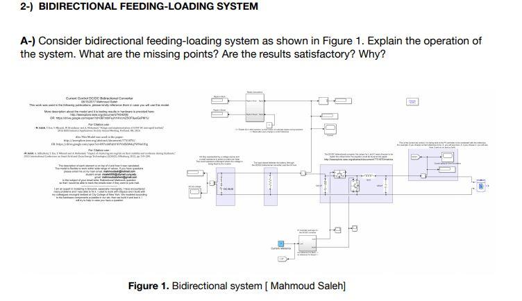2-) BIDIRECTIONAL FEEDING-LOADING SYSTEM A-) Consider | Chegg.com