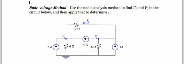 Solved Node voltage Method - Use the nodal analysis method | Chegg.com