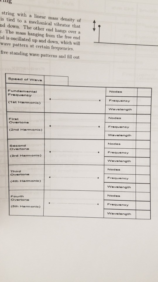 Solved Name: - Harmonics Worksheet Wave on a String One end | Chegg.com