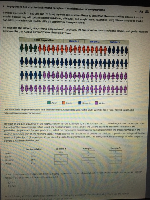 Solved Engagement Activity: Probability and samples - The | Chegg.com