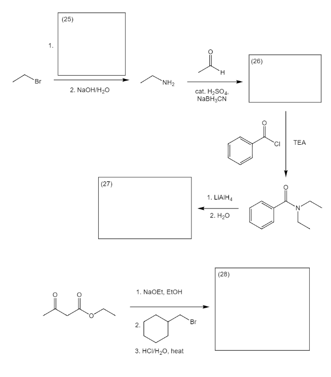 Solved 7. Fill in the boxes with the appropriate reactants | Chegg.com