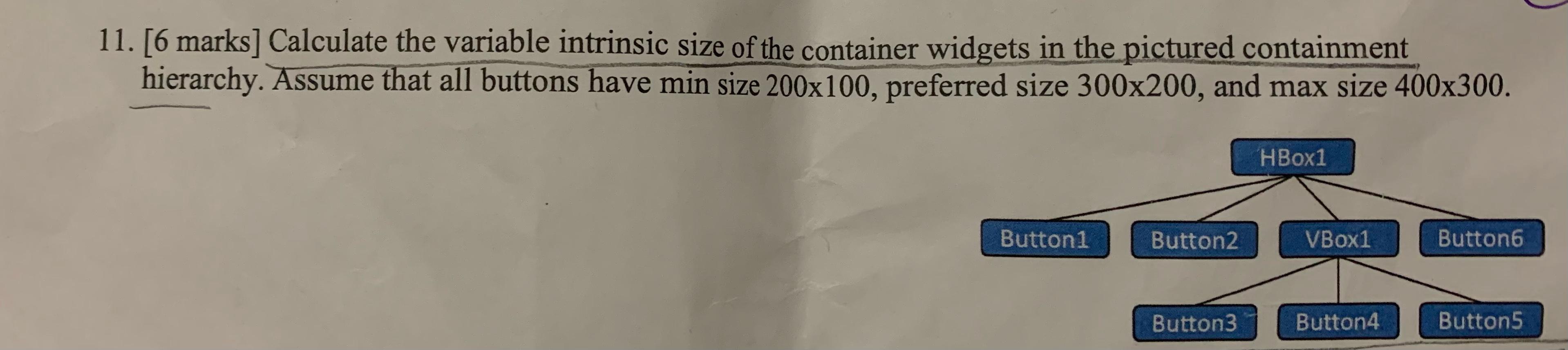 11. [6 marks] Calculate the variable intrinsic size | Chegg.com