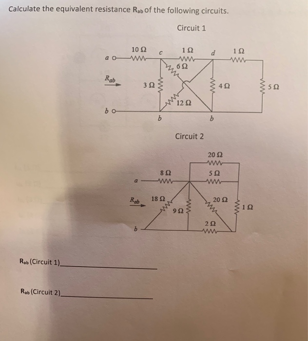 Solved Calculate the equivalent resistance Rab of the | Chegg.com
