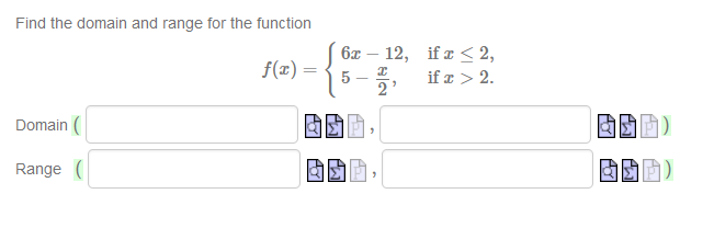 Solved Find the domain and range for the function | Chegg.com