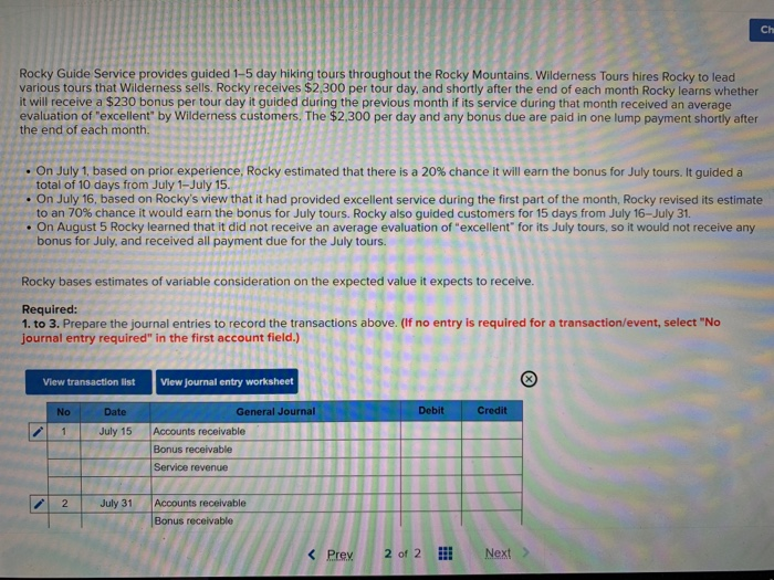 Solved Ch Rocky Guide Service provides guided 1-5 day hiking | Chegg.com