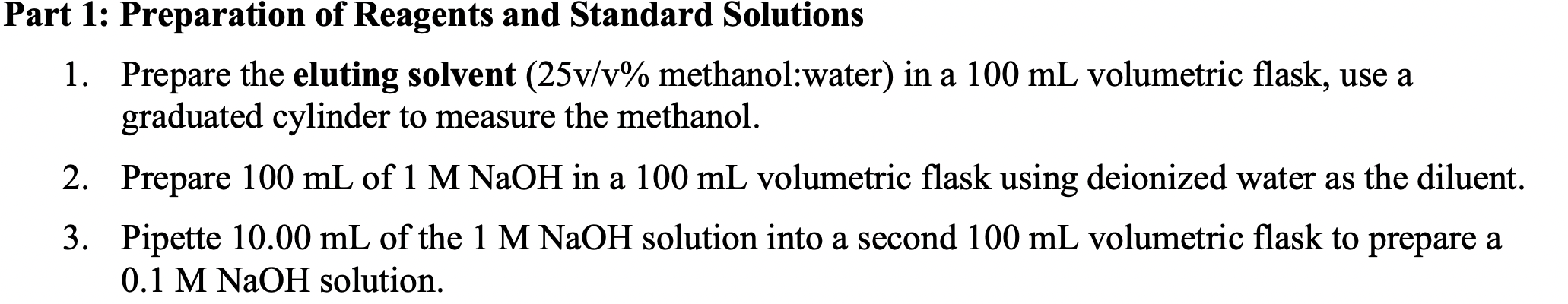 Solved 1. Determine the mass of NaOH required to prepare the | Chegg.com