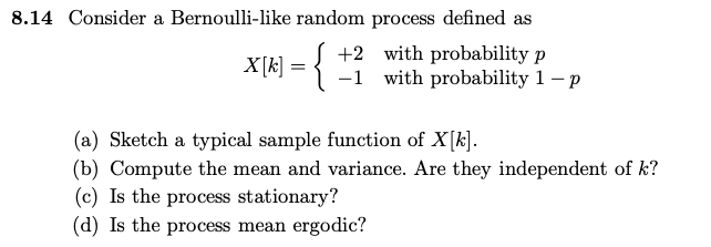 Solved 8.17 A discrete-time random process Y[k] is obtained | Chegg.com