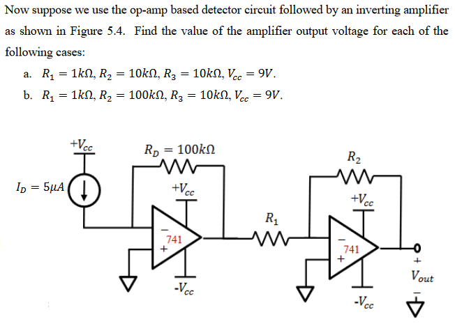 Solved Now suppose we use the op-amp based detector circuit | Chegg.com