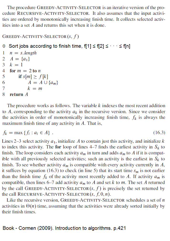 Solved The procedure GREEDY-ACTIVITY-SELECTOR is an | Chegg.com
