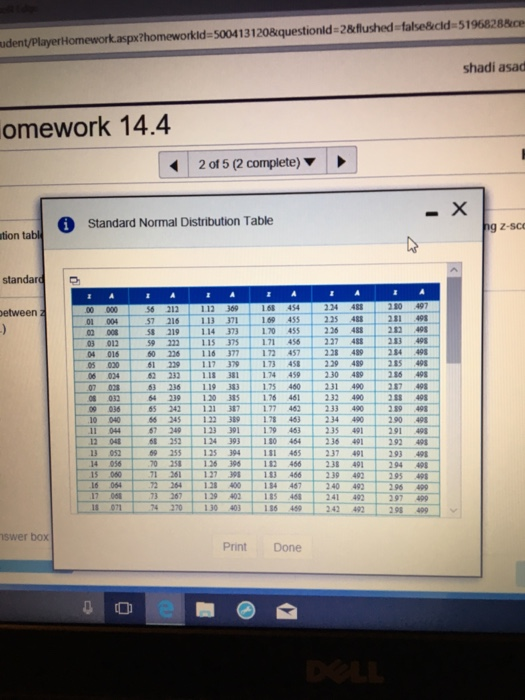 Solved 4.4.21 Use a standard normal distribution table to | Chegg.com
