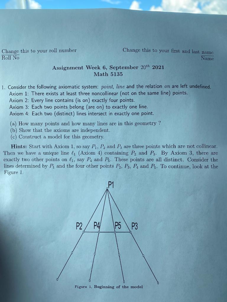 Solved Change this to your roll number Roll No Change this | Chegg.com