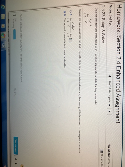Solved Homework Section 2 4 Enhanced Assignment Score 0 Of