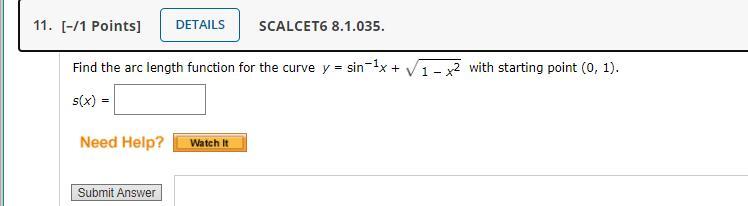 Solved 10. [-/1 Points] DETAILS SCALCET6 8.1.004. Set up, | Chegg.com