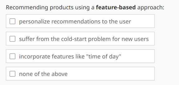 Solved Recommending products using a feature-based approach: | Chegg.com