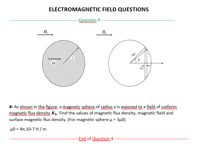 Solved ELECTROMAGNETIC FIELD QUESTIONS Question 4 B B de M | Chegg.com