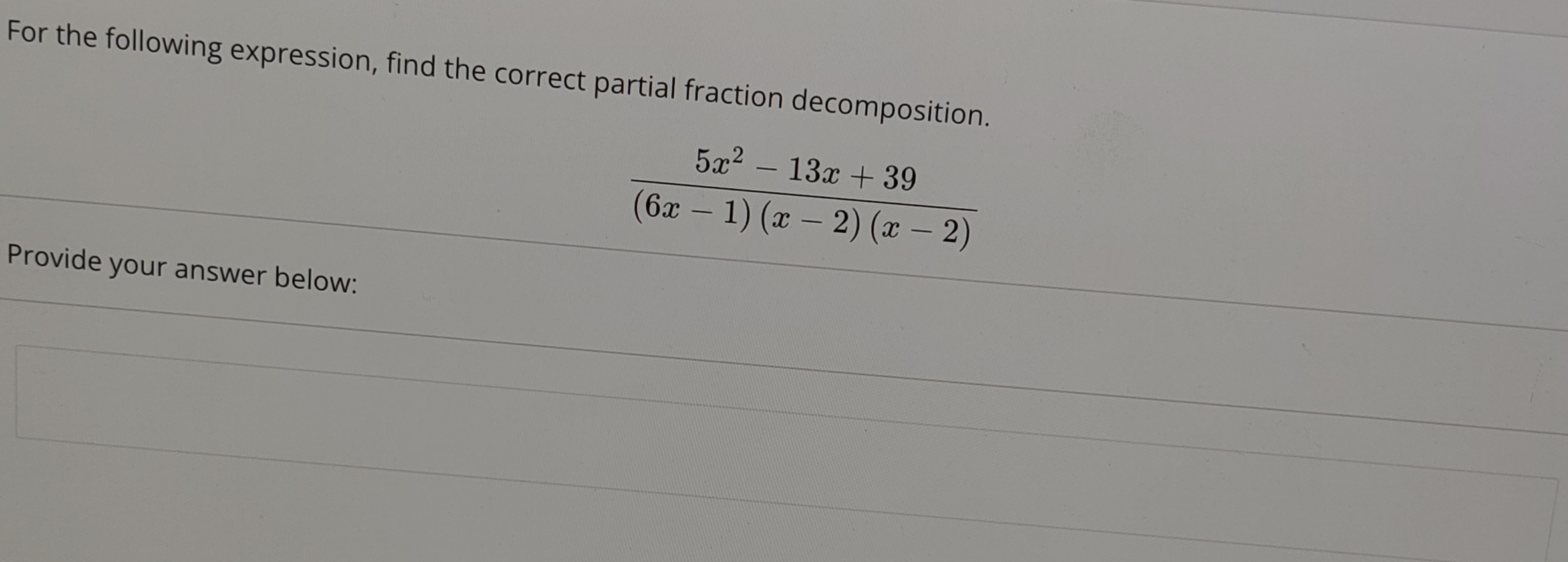Solved For The Following Expression Find The Correct