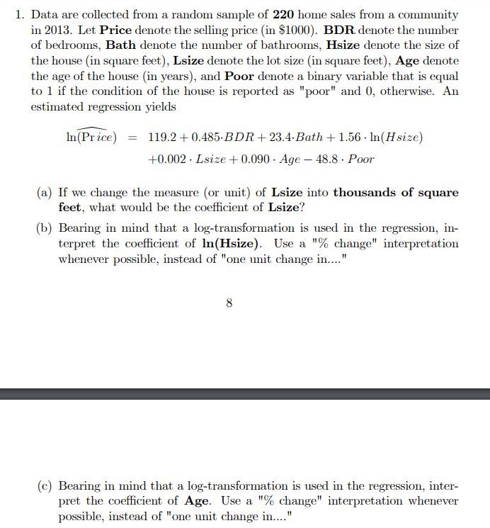 Solved 1. Data are collected from a random sample of 220 | Chegg.com