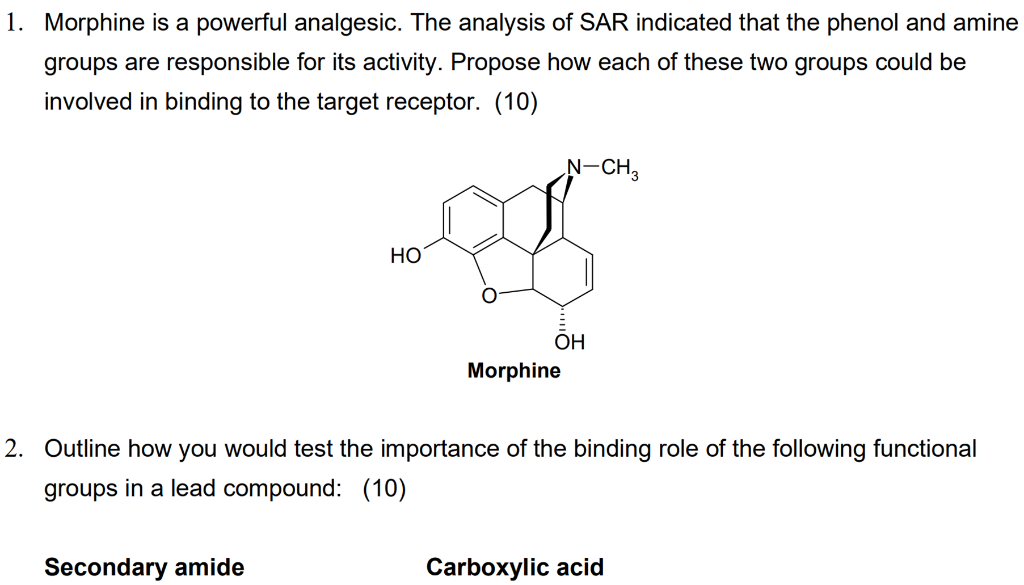 1. Morphine is a powerful analgesic. The analysis of | Chegg.com