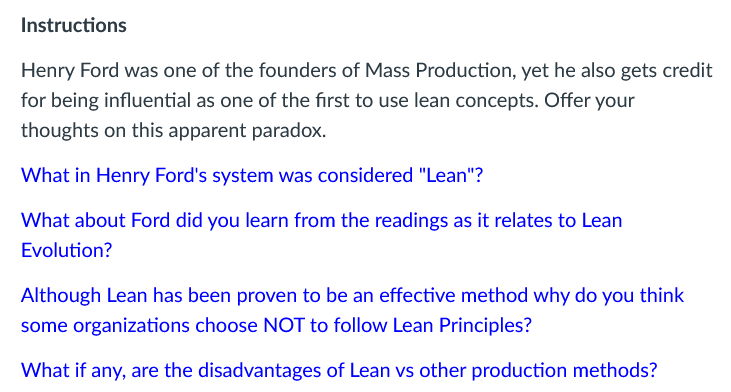 Solved Instructions Henry Ford was one of the founders of | Chegg.com