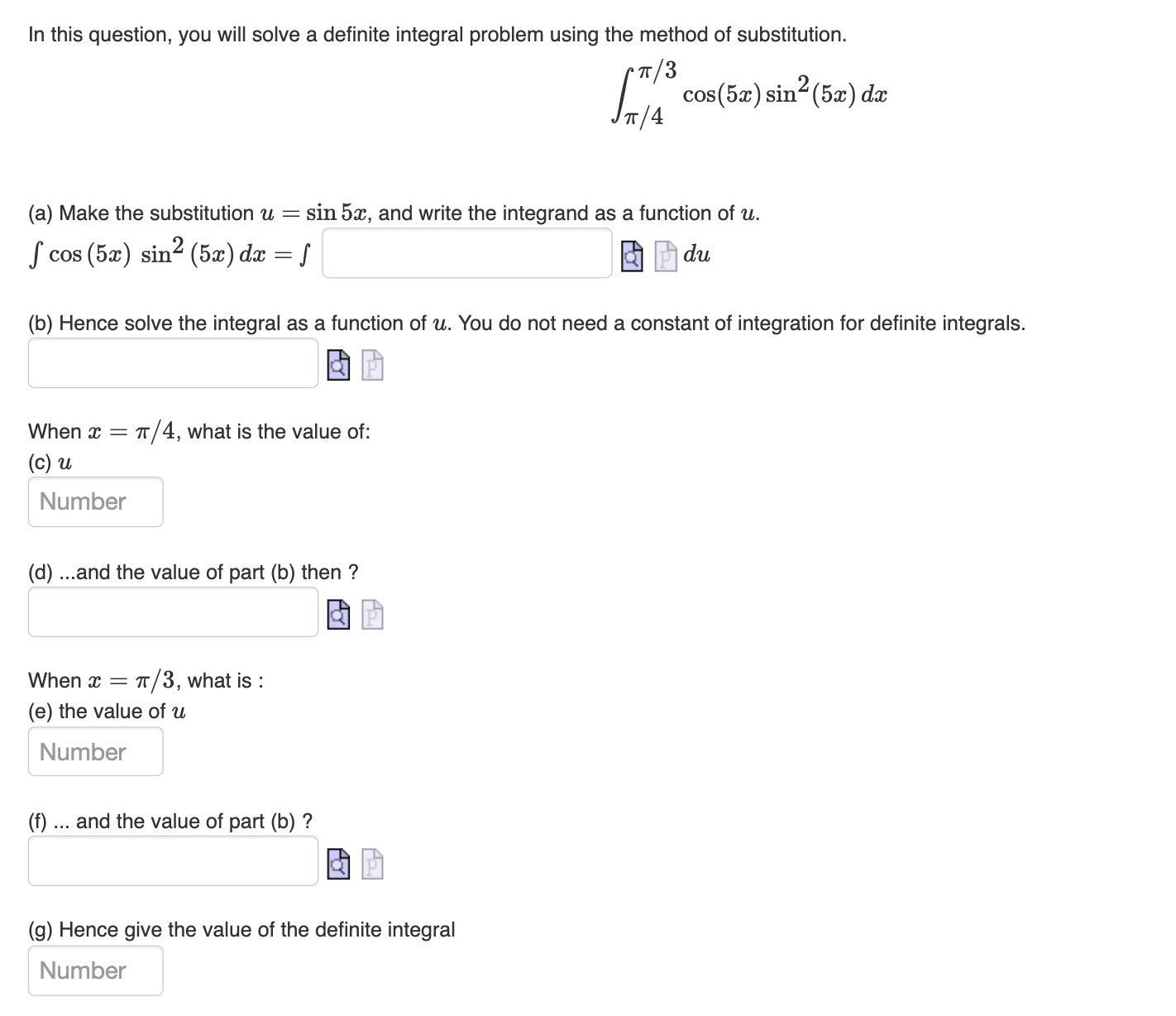 Solved In this question, you will solve a definite integral | Chegg.com