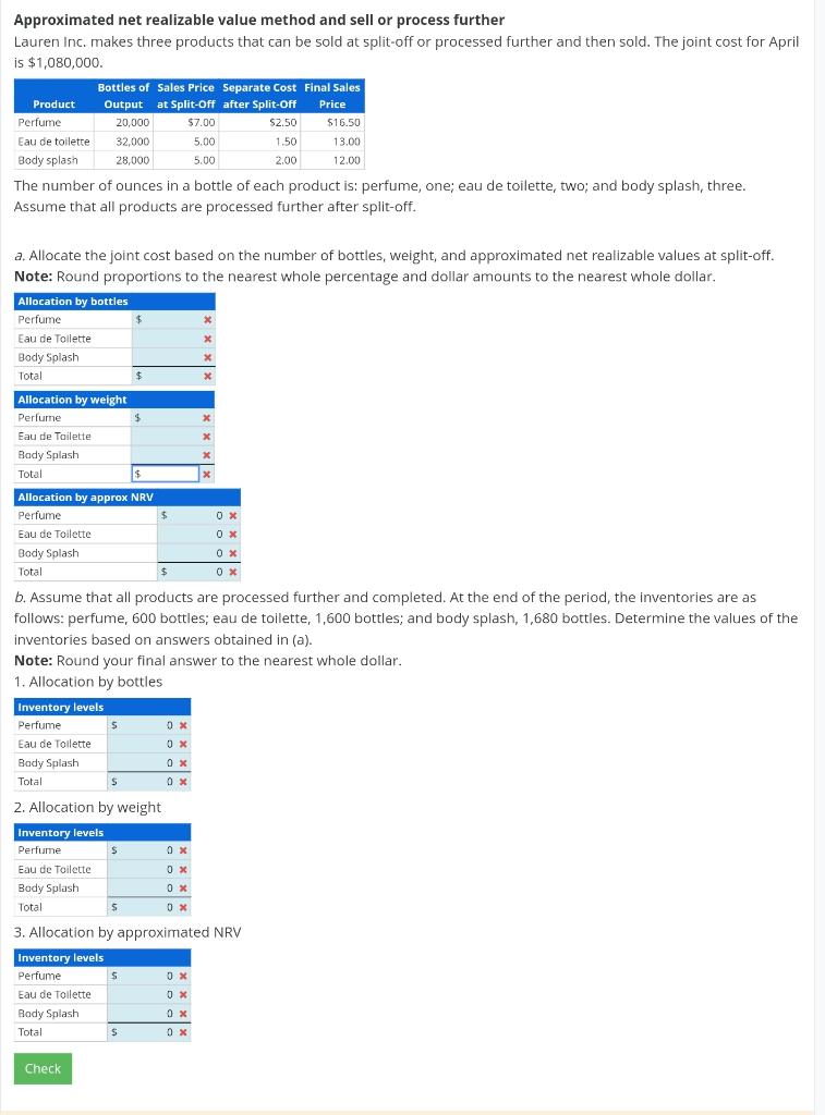Solved Approximated net realizable value method and sell or | Chegg.com