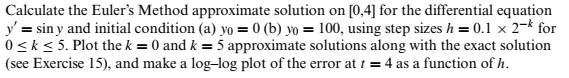 Solved Calculate the Euler's Method approximate solution on | Chegg.com