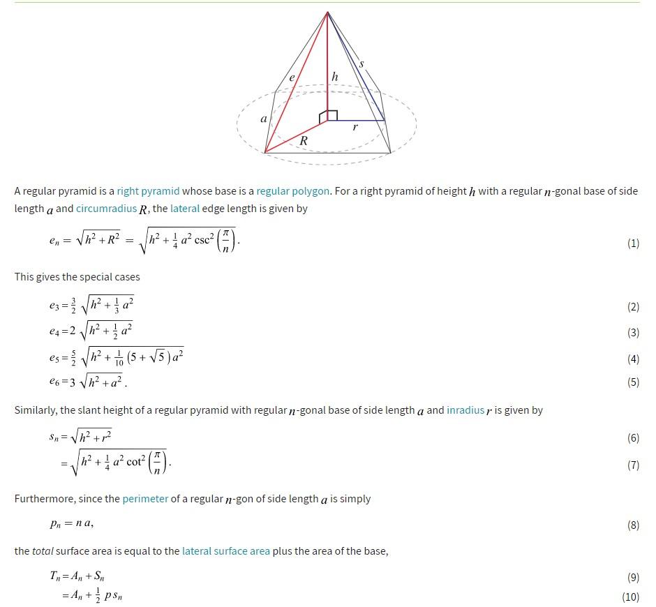 Solved Create a class for regular pyramid and call it | Chegg.com
