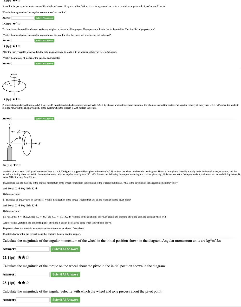 Solved After the heavy weights are extended, the satellite | Chegg.com