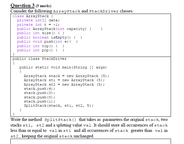 Solved Question 3 (5 marks) Consider the following | Chegg.com