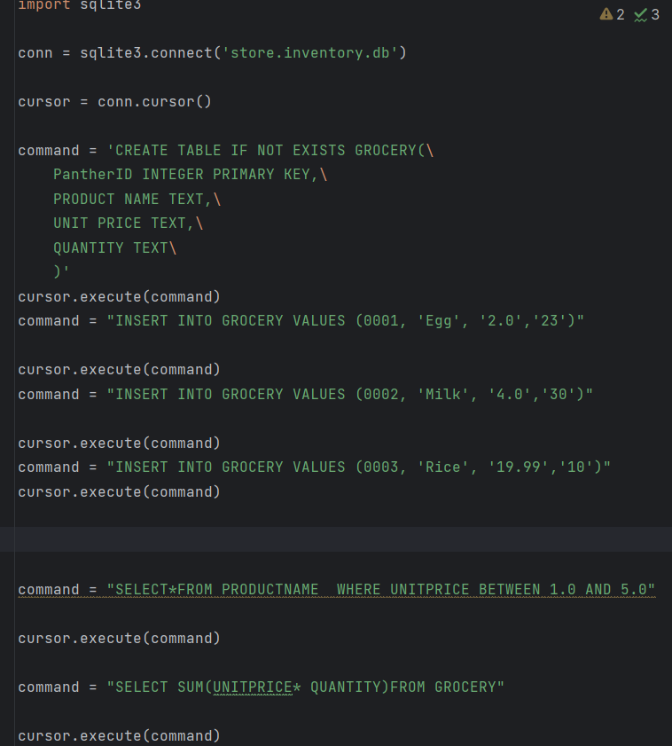 Solved Write A Python Program Using Sqlite3 ﻿module That 