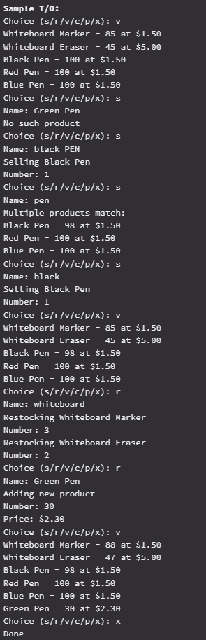 Solved Code in PYTHON A store sells a number of products. | Chegg.com