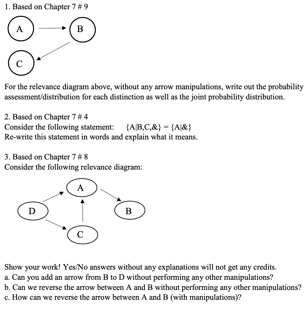 Solved 1. Based on Chapter 7 #9 A B For the relevance | Chegg.com