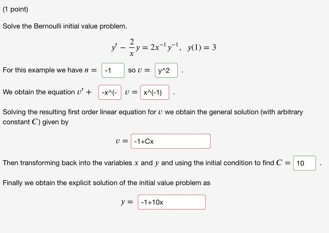 Solved Solve the Bernoulli initial value problem. | Chegg.com
