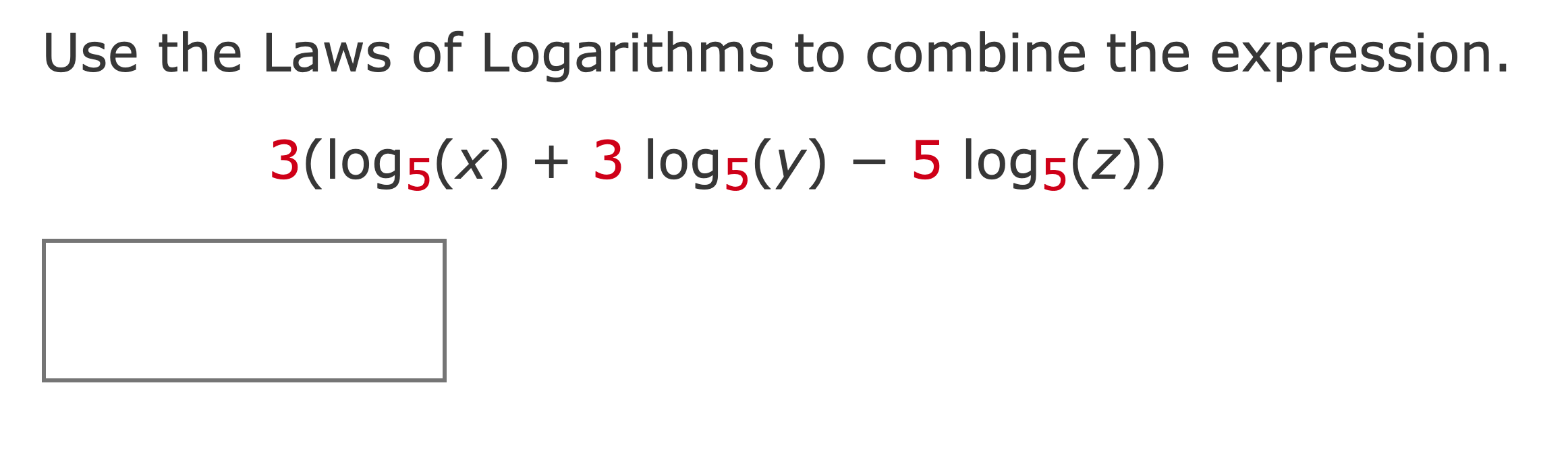 Solved Use the Laws of Logarithms to combine the expression. | Chegg.com
