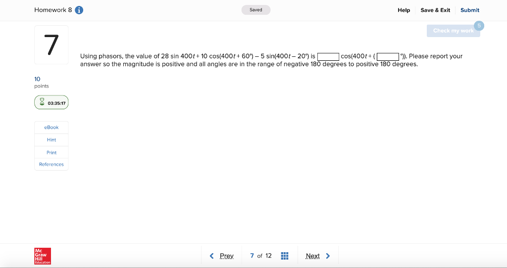 Solved Homework 8 A Saved Help Save And Exit Submit Check My 6700
