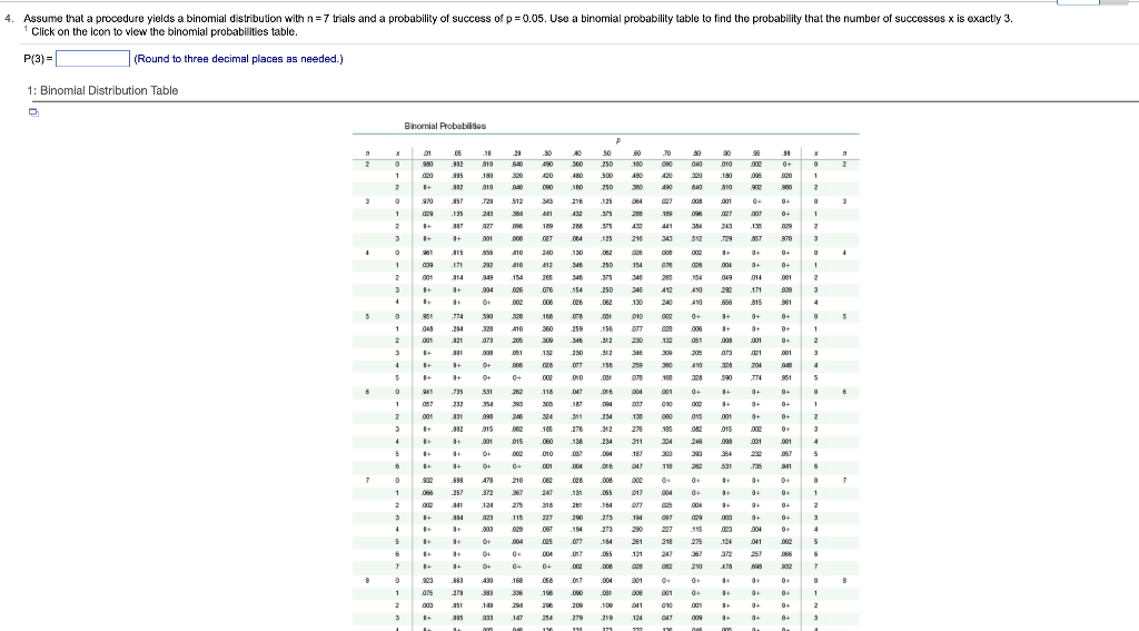 Solved 1 Click on the icon to view the binomial | Chegg.com
