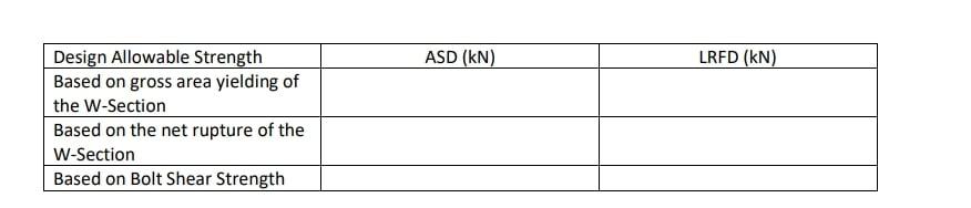 Solved 1. The W150x24 member is connected as show in the | Chegg.com