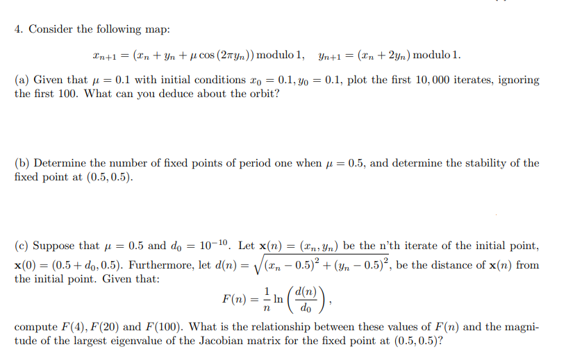 4. Consider the following map: | Chegg.com