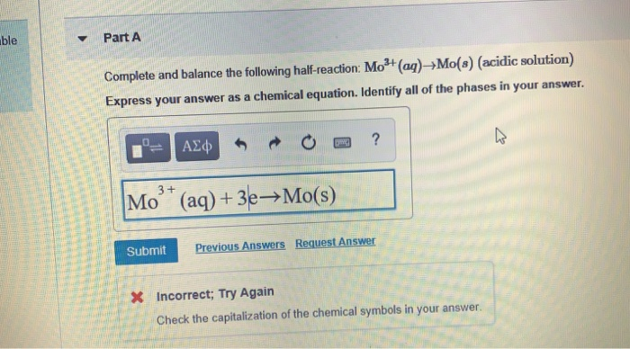 Solved Part A Complete and balance the following | Chegg.com
