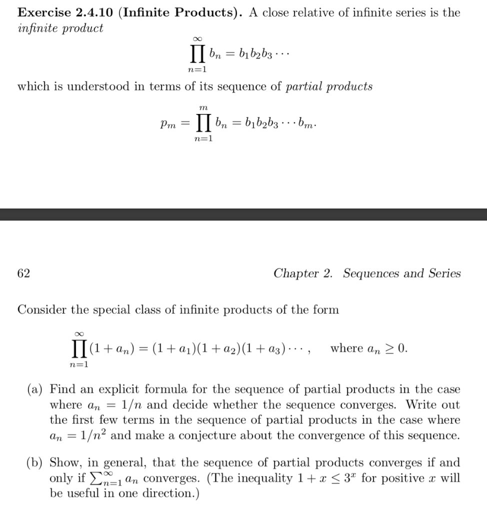 Solved Exercise 2.4.10 (Infinite Products). A close relative | Chegg.com
