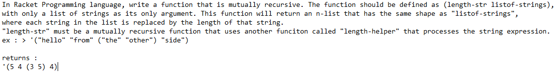 Solved In Racket Programming Language Write A Function That