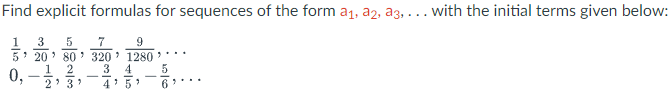 Solved Find explicit formulas for sequences of the form | Chegg.com