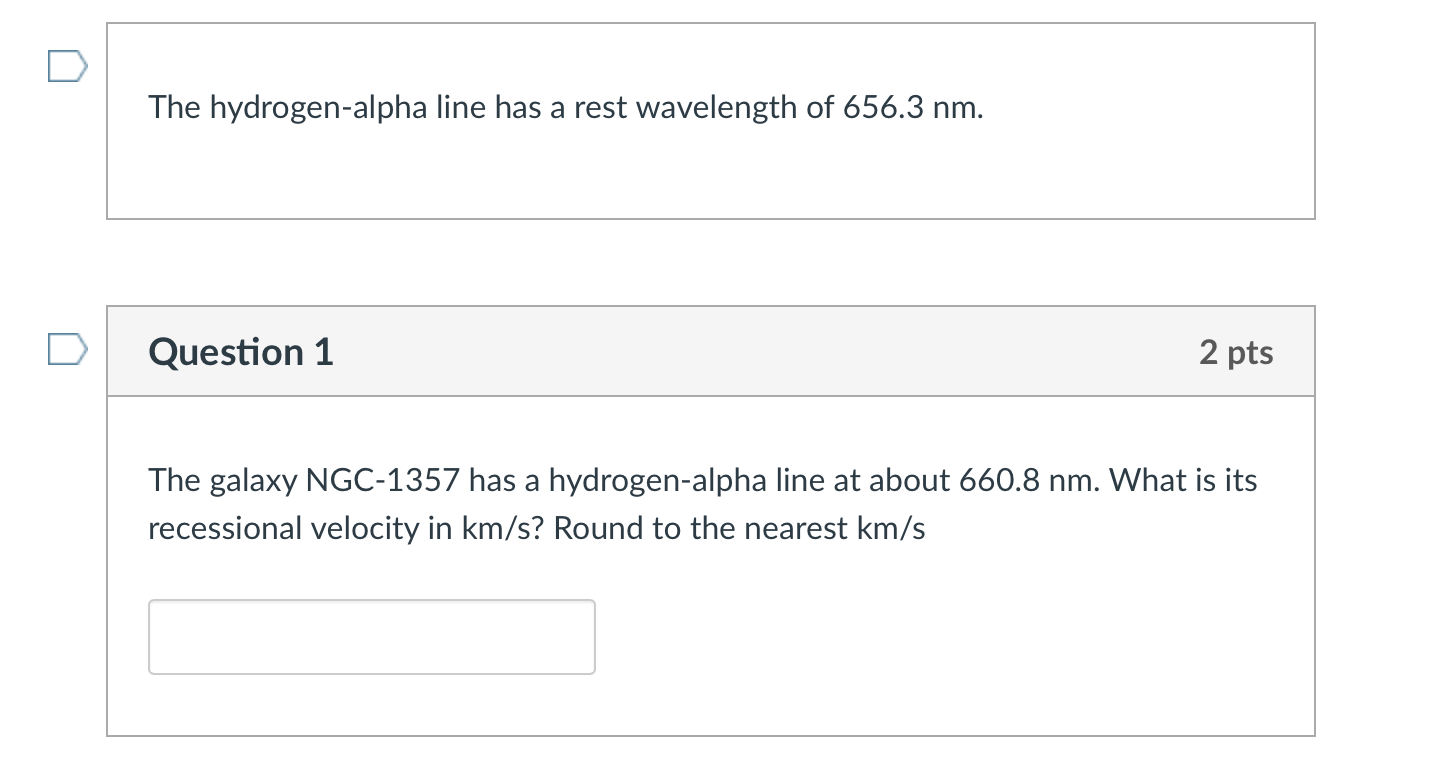 Solved The hydrogen-alpha line has a rest wavelength of | Chegg.com