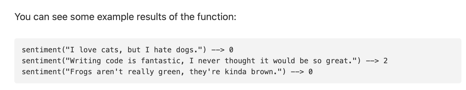 Solved 3. Sentiment: You will write a basic sentiment | Chegg.com
