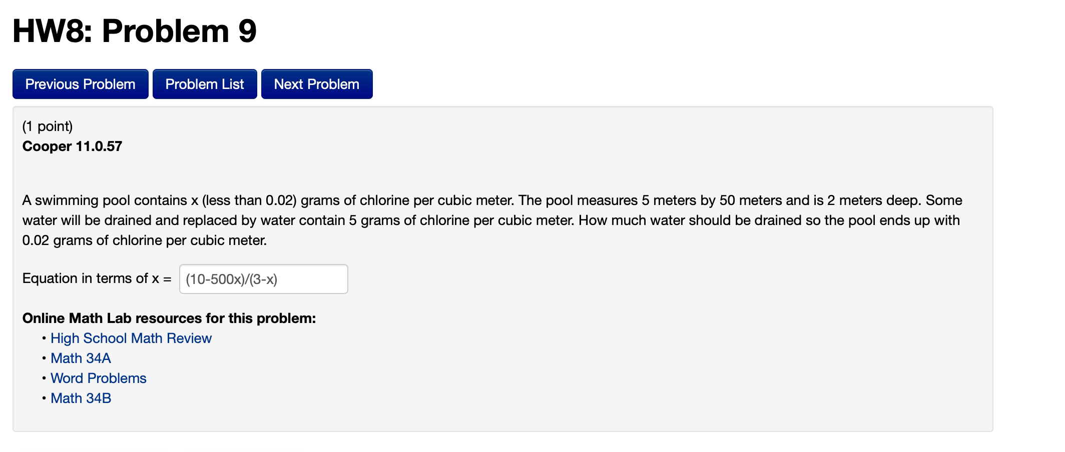 Solved HW8: Problem 9 Previous Problem Problem List Next | Chegg.com