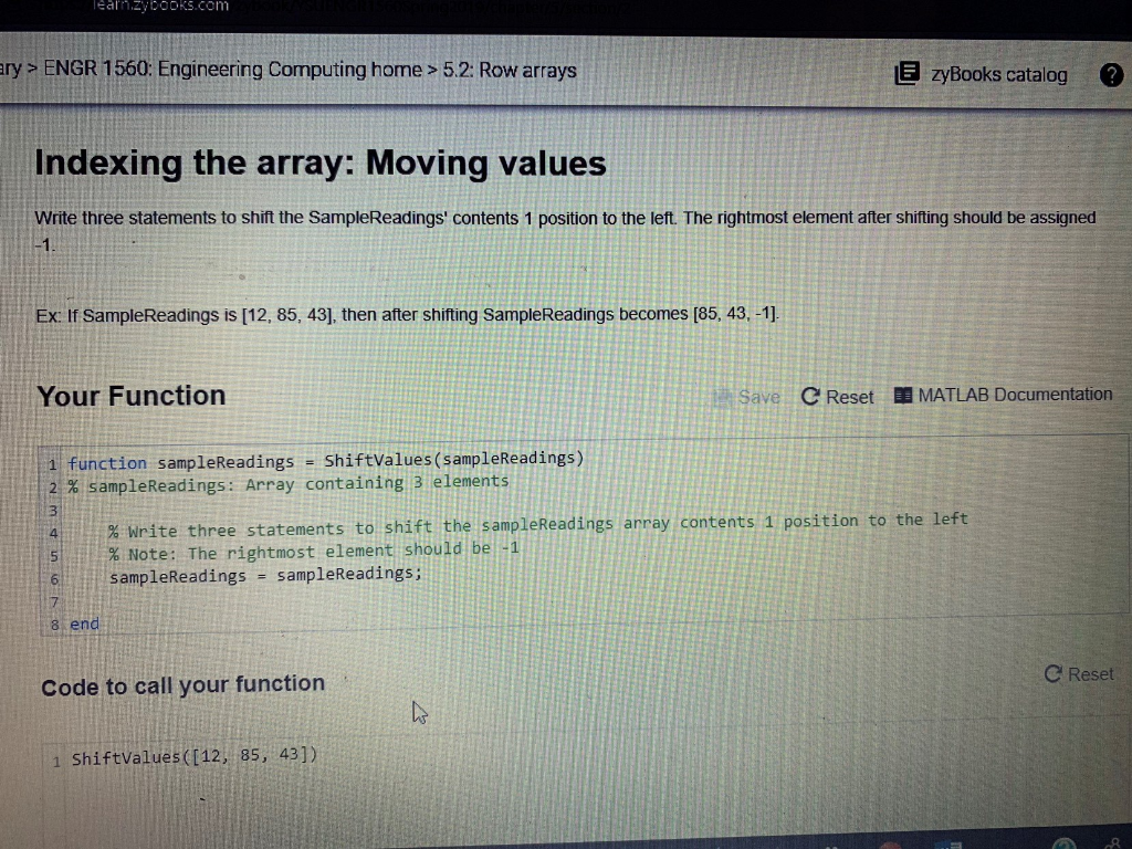 Solved eam.zybooks.com ary ENGR 1560 Engineering Computing | Chegg.com